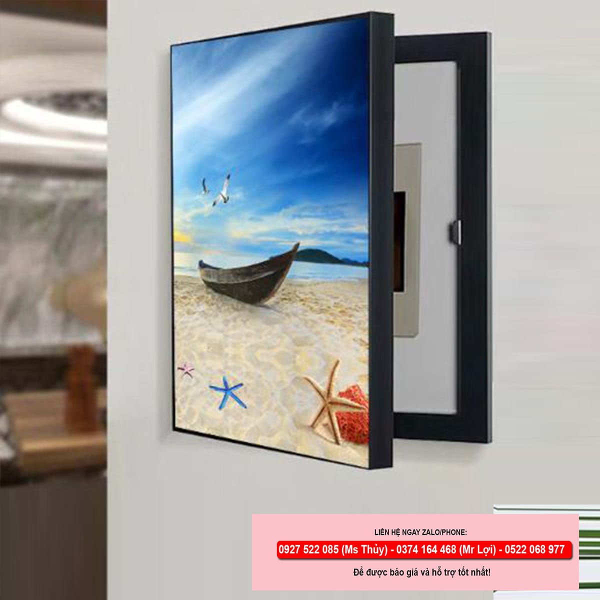 Tranh che ổ điện hiện đại dạng lật - Tranh 3D Minh Lợi