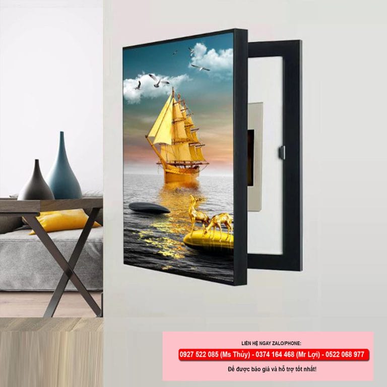 Tranh che ổ điện hiện đại dạng lật - Tranh 3D Minh Lợi
