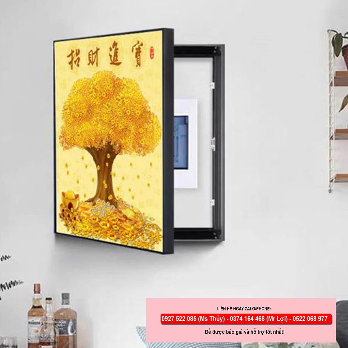 Tranh che ổ điện hiện đại dạng lật - Tranh 3D Minh Lợi